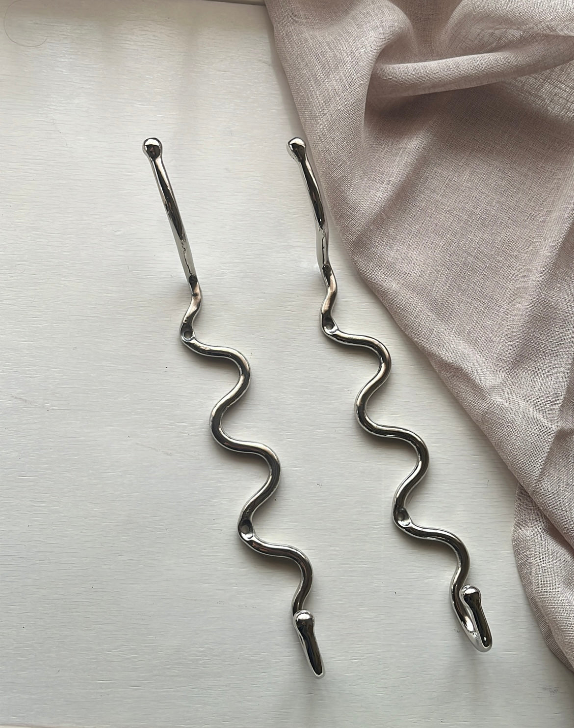 Maud Vaughan Meander Hook -Nickel - Back soon – MAUD VAUGHAN INTERIORS